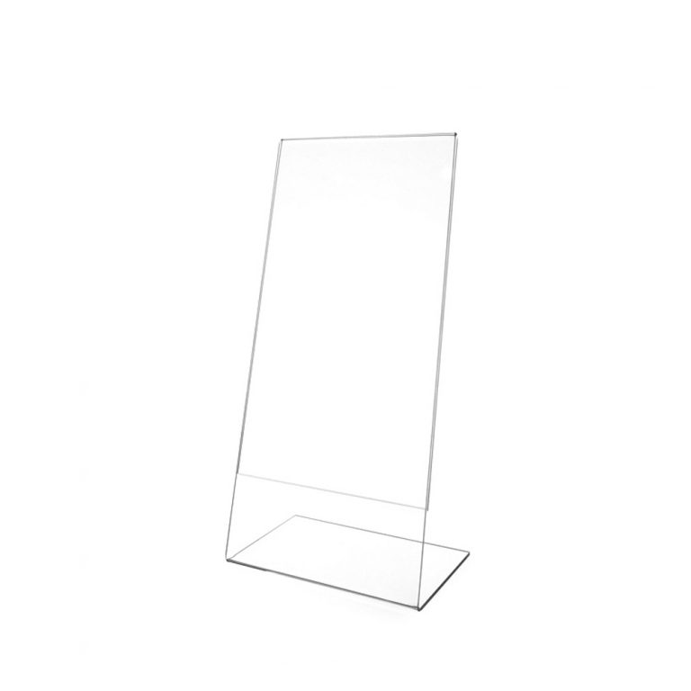 Acrylic Sign Holder (Slant Back) - DL Portrait | Botak Sign Pte Ltd