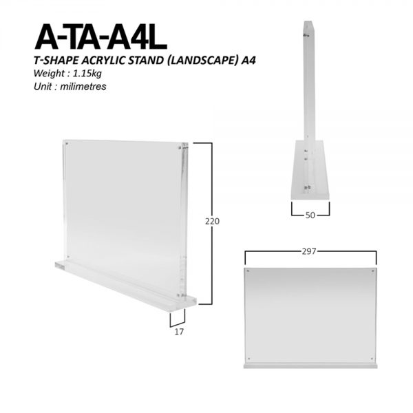 Premium Acrylic Sign Holder - Single Sided A4 Landscape | Botak Sign ...
