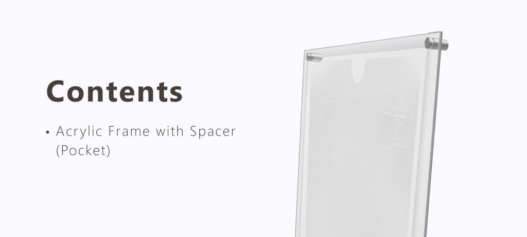 Acrylic Frame w/ Spacer (Pocket) - A2 Size | Botak Sign Pte Ltd