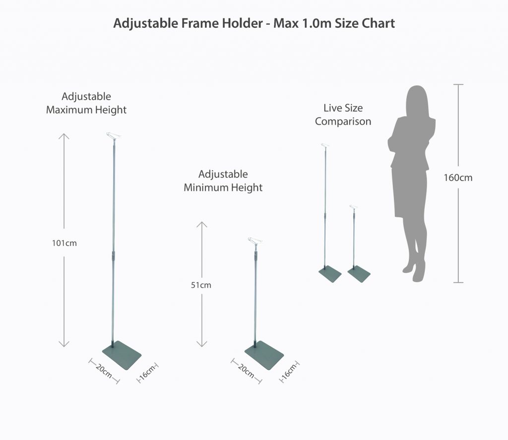 Colour Plastic Frame Holder - Max. Height 1m | Botak Sign Pte Ltd