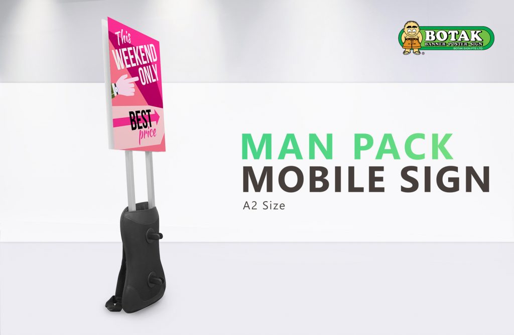 Man Pack Mobile Sign with Alum. Bars (System Only) - Blank A2 Size TP ...