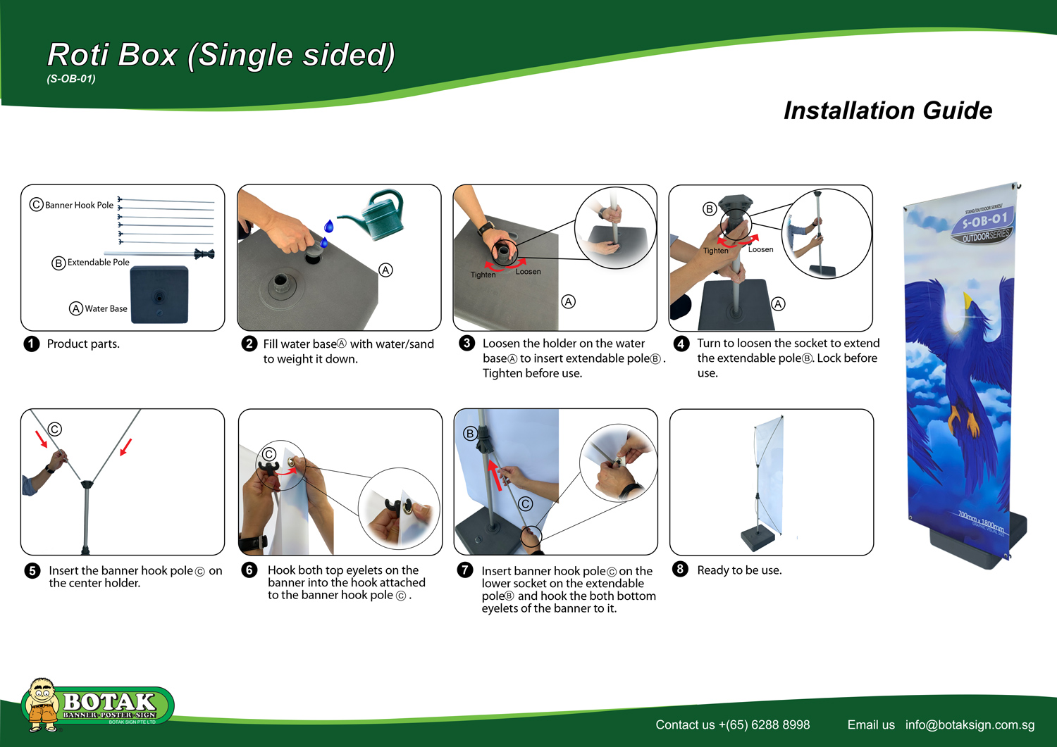 Roti-Box (Single Sided) - 700mm x 1800mm | Botak Sign