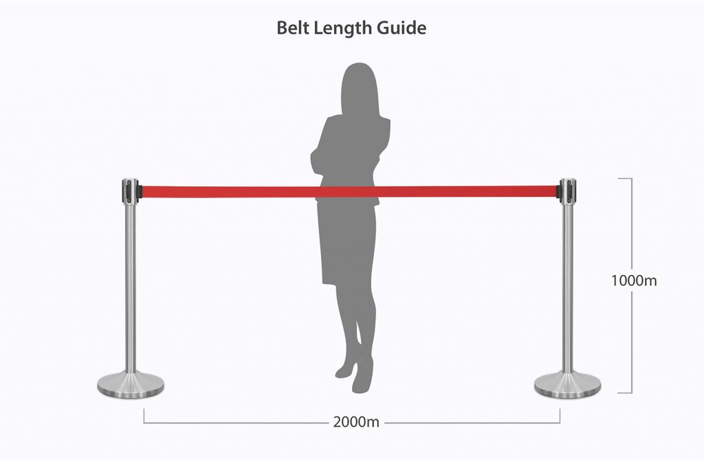 Q-Stand (Light Grey Stand) - Red Belt | Botak Sign Pte Ltd