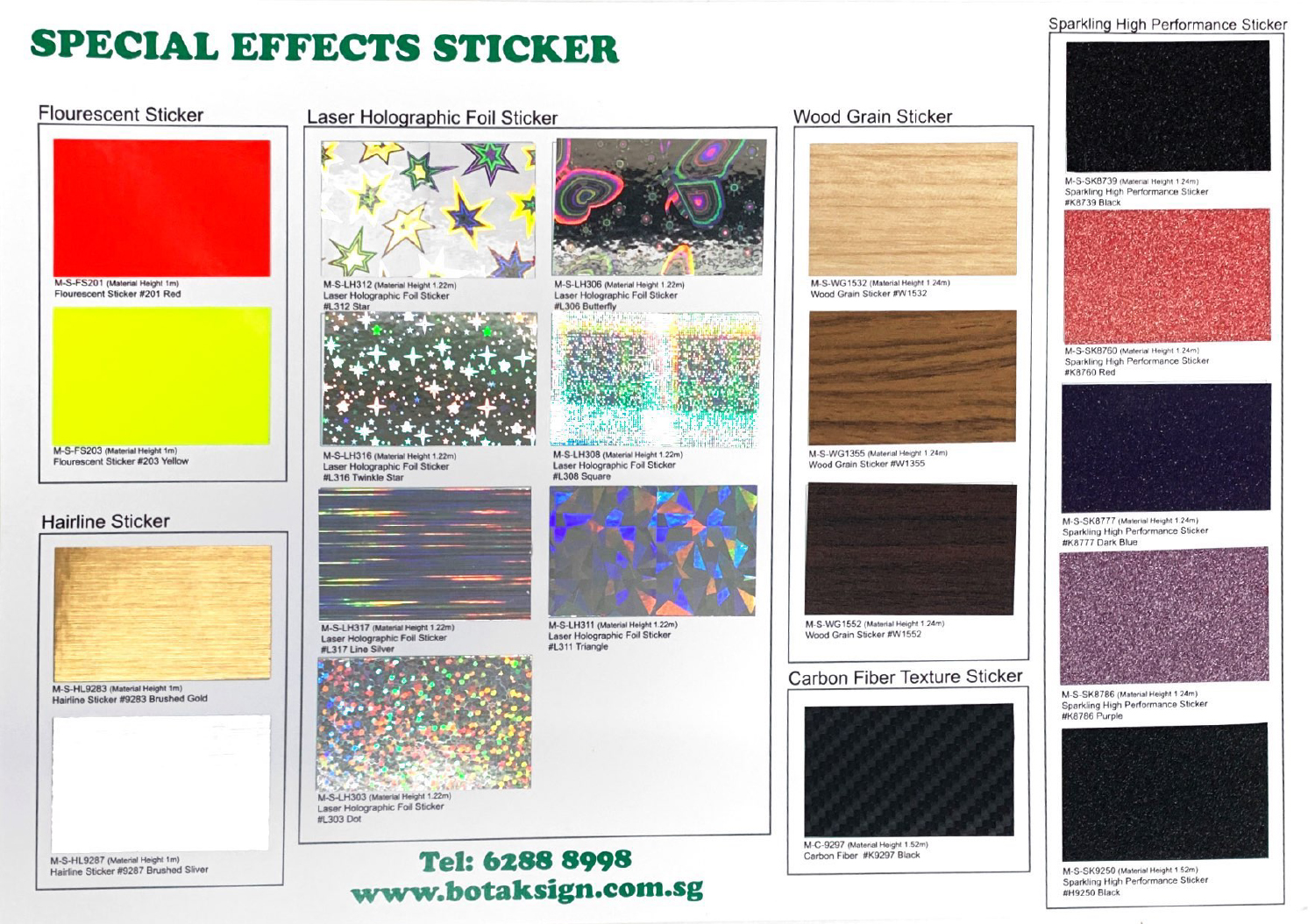 Colour Charts | Botak Sign