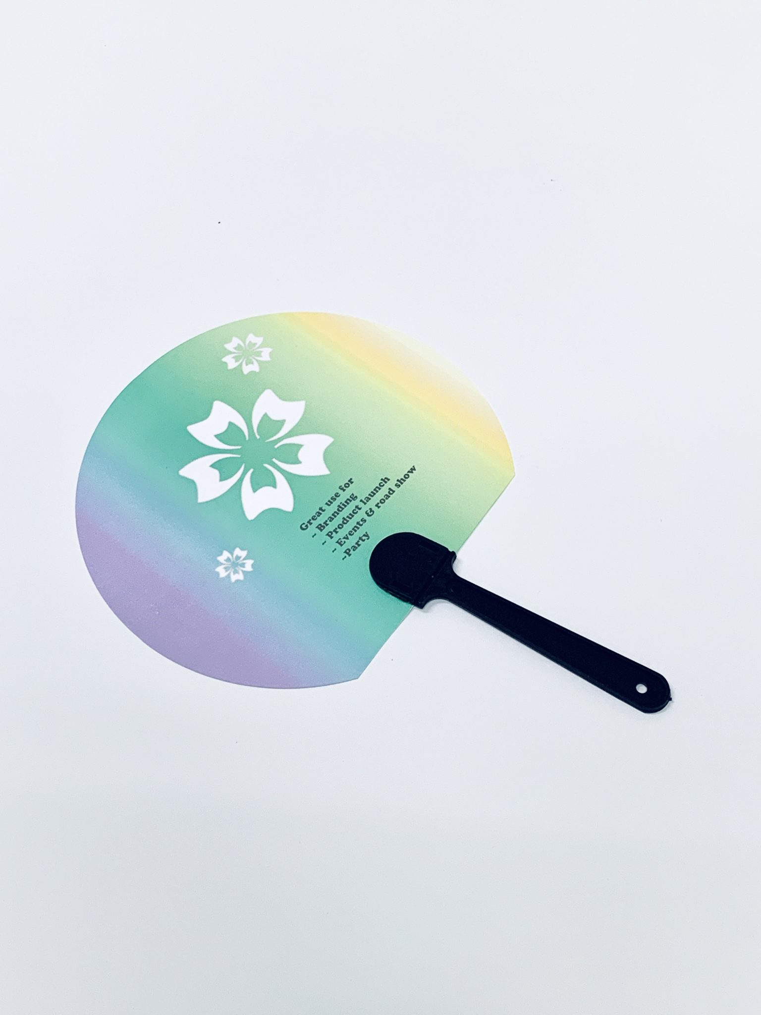Hand Fan Handle (Exclude Print) (Black) - 39mm x 125mm | Botak Sign Pte Ltd