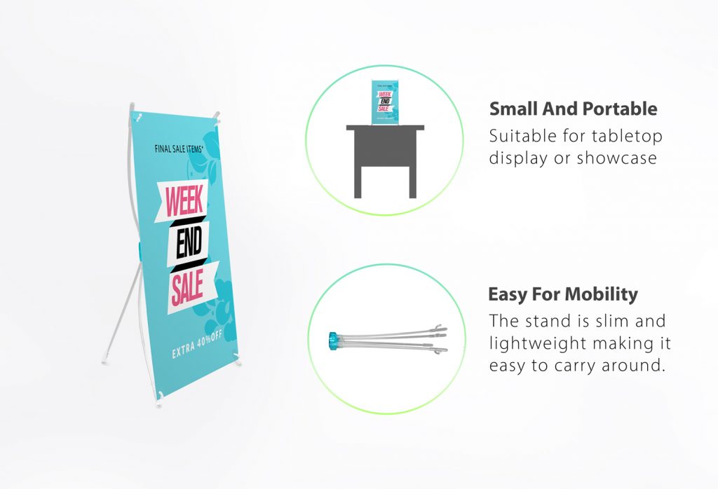 X-stand Mini - 25cm x 42cm | Botak Sign Pte Ltd