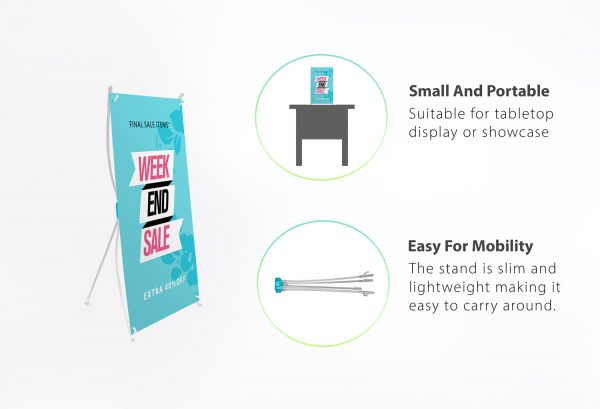 X-stand Mini - 25cm x 42cm | Botak Sign Pte Ltd