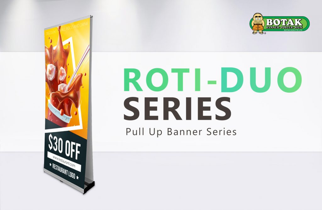 ROTI-DUO Roll Up Silver (Double Sided) - 85cm x 200cm | Botak Sign Pte Ltd