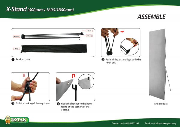X-stand - 60cm x 160cm | Botak Sign Pte Ltd